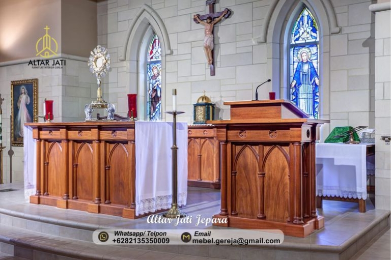 Model Mimbar Gereja Modern, Mimbar Gereja Katolik Jati Minimalis
