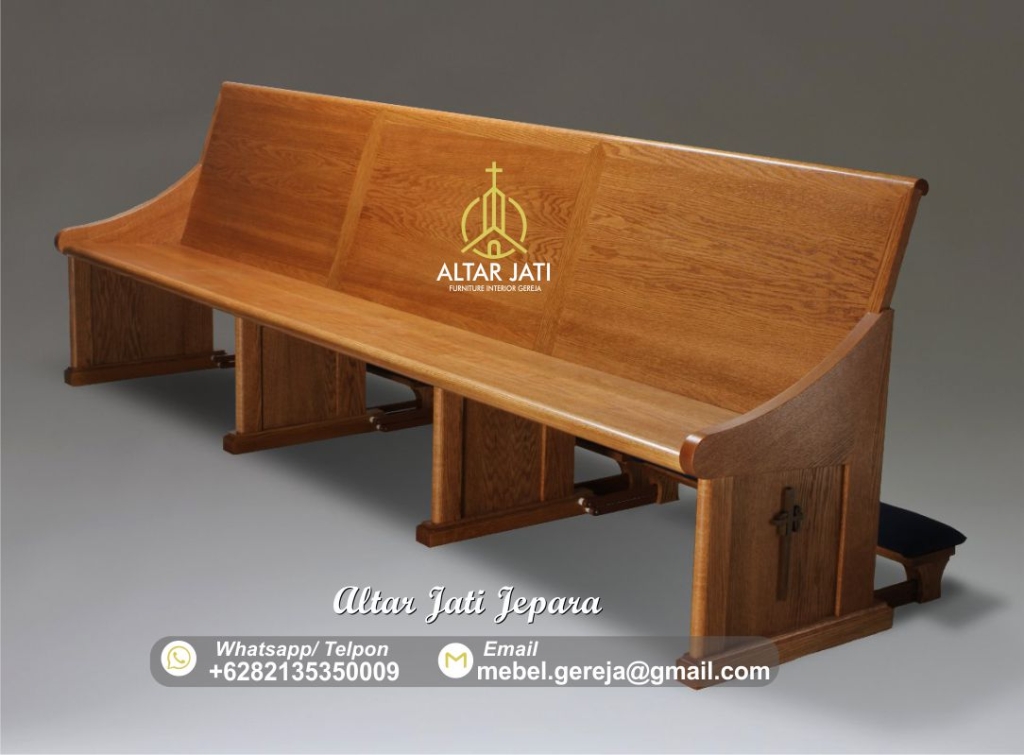 Bangku Gereja Katolik Jati Simple Minimalis, Kursi Gereja Terbaru
